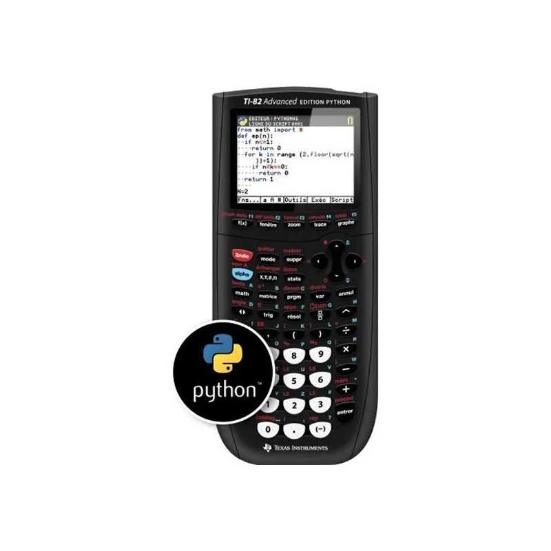 TEXAS INSTRUMENTS Calculatrice graphique TI-82 Advanced Edition Python - Noir